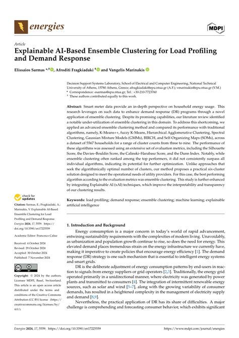 Pdf Explainable Ai Based Ensemble Clustering For Load Profiling And Demand Response