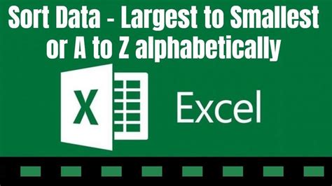 Sort Data Largest To Smallest Or A To Z Alphabetically In Excel