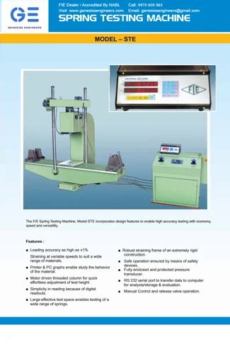 spring testing machine model name number ste at ₹ 50000 piece in pune