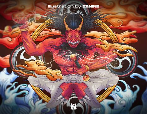 Artstation Raijin God Of Thunder Illustration
