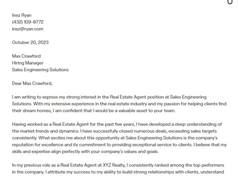 1 Real Estate Agent Cover Letter Examples With In Depth Guidance