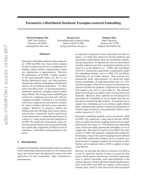 Pdf Parametric T Distributed Stochastic Exemplar Centered Embedding