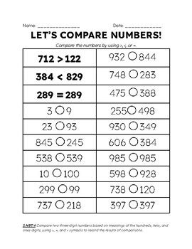 Lets Compare Numbers Free By Teaching With Msz Tpt