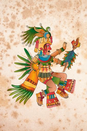 Aztec Shaman Illustration On Aged Paper Stock Illustration Download