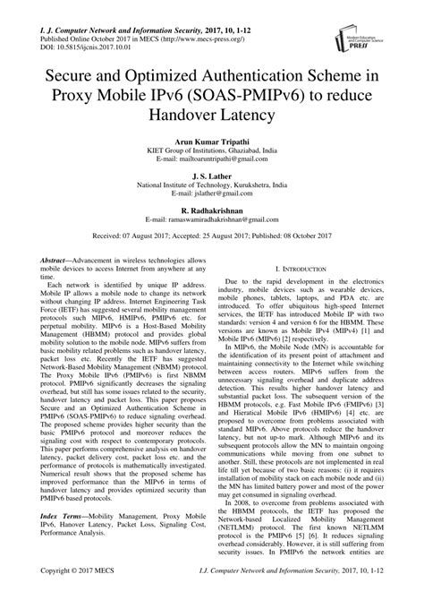 Pdf Secure And Optimized Authentication Scheme In Proxy Mobile Ipv6