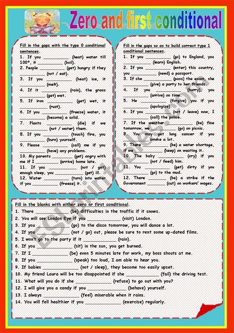 Zero And First Conditional Esl Worksheet By Zmarques Grammar