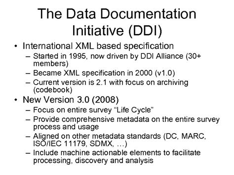 Data Documentation Initiative A Global Phenomenon Coming