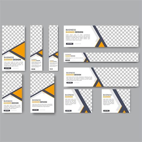 Premium Vector Abstract Banner Design Web Template Set Horizontal Header Web Banner Modern