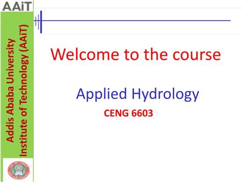 Ah Course Description Of Surface Hydrology Pdf