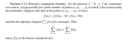 Solved Theorem Poisson S Summation Formula Let The Chegg Com