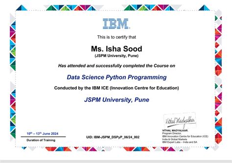 Isha Sood On Linkedin Ibm Certified Data Science Python Programming