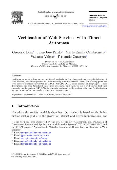 Pdf Verification Of Web Services With Timed Automata