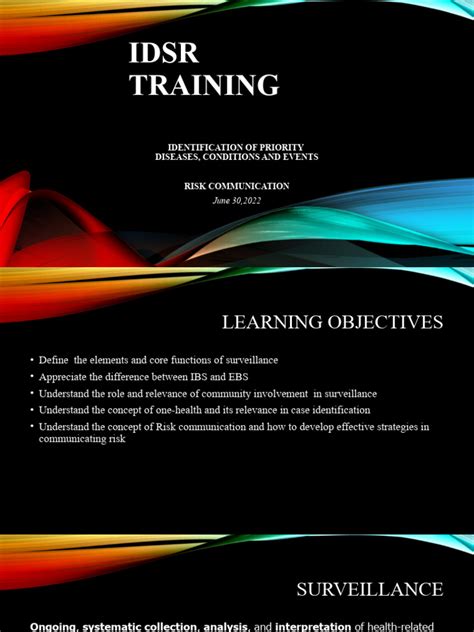 Idsr Training Pdf Risk Communication