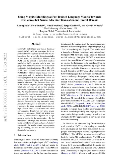 Pdf Using Massive Multilingual Pre Trained Language Models Towards Real Zero Shot Neural