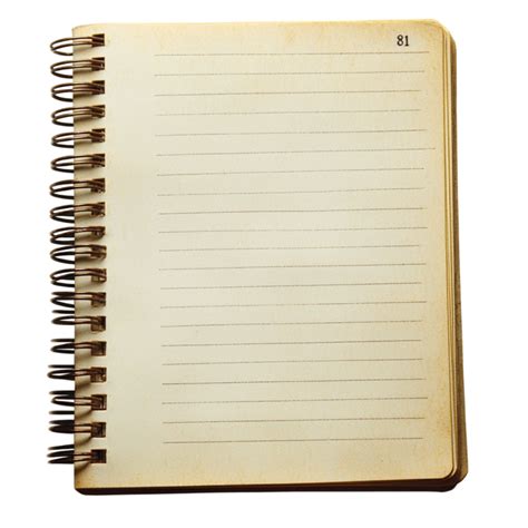 Blank Spiral Notebook With Vintage Aesthetic Isolated 57930711 Png