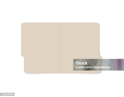 흰색 배경 현실적인 목 업에 고립 된 컷 탭과 파일 폴더를 엽 니 문자 크기 탭 마닐라 폴더 벡터 템플릿 0명에 대한 스톡 벡터 아트 및 기타 이미지 Istock