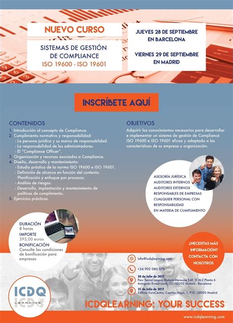Nuevas Fechas Del Curso Icdqlearning Sistemas De GestiÓn De Compliance