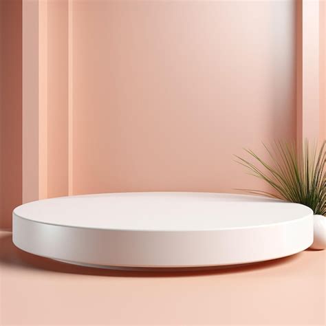 Product Display White Cylinder Podium Pedestal Abstract On White Background D Rendering
