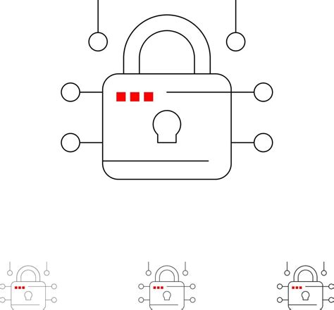 Lock Locked Security Secure Bold And Thin Black Line Icon Set 14802923