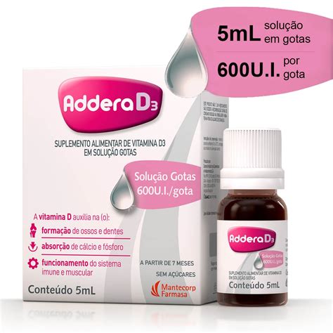 Addera D3 600ui Gotas 5ml Droga Raia