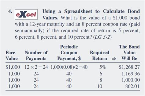 Solved 6 Using A Spreadsheet To Calculate Yield To Chegg Com