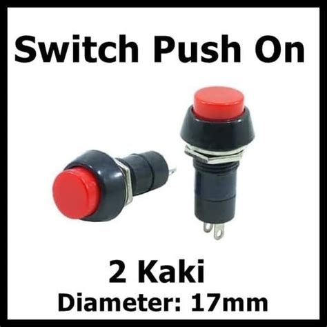 Jual Saklar Push On Off Mm Bulat Besar Merah Button Pin Kaki Shopee Indonesia