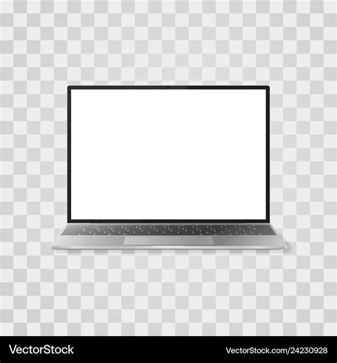 Realistic Laptop Mock Up On Transparent Royalty Free Vector
