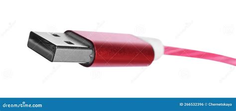Digite Um Conector De Cabo Usb Vermelho Isolado Em Branco Foto De Stock Imagem De Ningu M