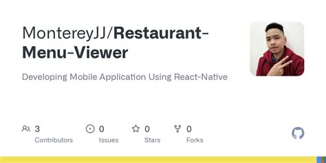 Github Montereyjj Restaurant Menu Viewer Developing Mobile Application Using React Native