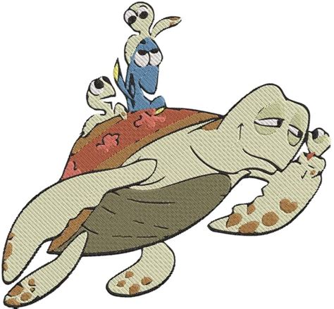 Finding Nemo Crush Squirt Dory Riding Turtle Ocean Embroidery Designs