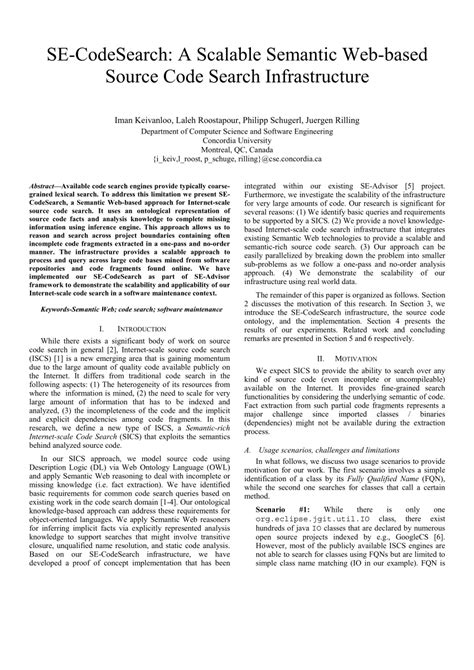 pdf se codesearch a scalable semantic web based source code search infrastructure
