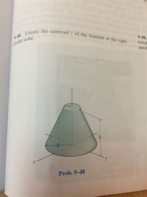 Solved Locate The Centroid Z Of The Frustum Of The Right