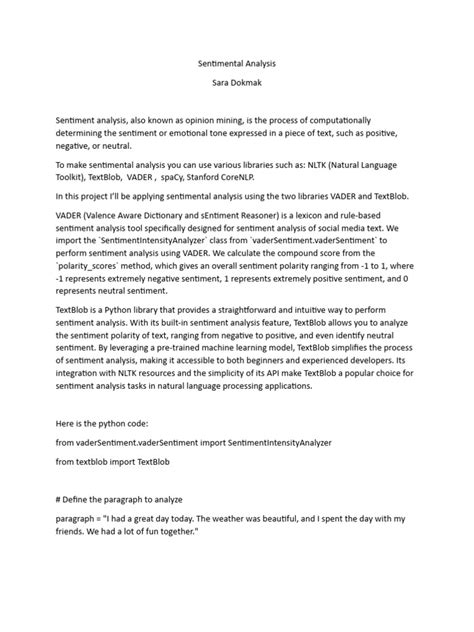 Sentimental Analysis Pdf Learning Information Science