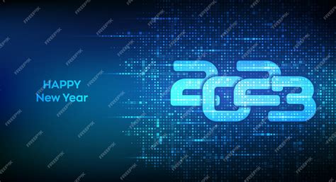 premium vector happy new 2023 year numbers 2023 made with binary code