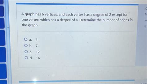 A Graph Has 6 Vertices And Each Vertex Has StudyX