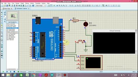 Arduino Push Button Lighting Serial Communication In Proteus Youtube