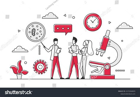 Biotechnology Research Laboratory Science Experiments Microscope Stock Vector Royalty Free