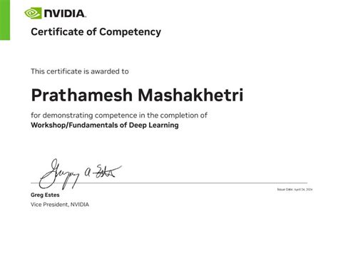 Prathamesh Mashakhetri On Linkedin Nvidia Deeplearning Certifiedinnovation