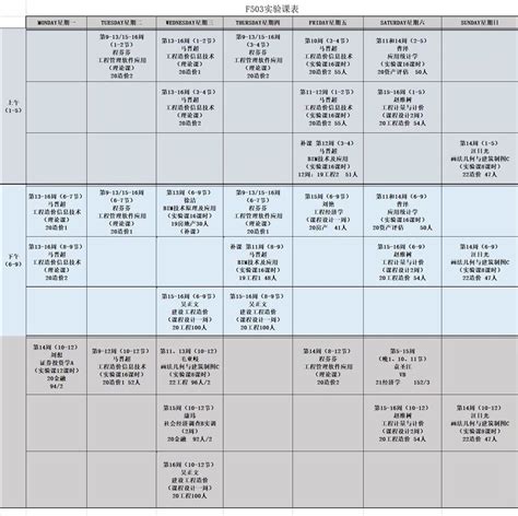 2022 2023学年第一学期实验室课表