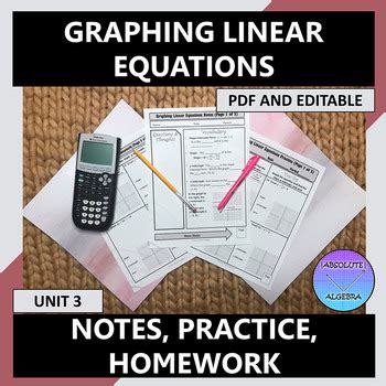 Graphing Linear Functions Notes Practice Homework Editable U TPT
