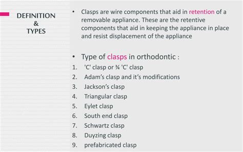 Clasps In Removable Orthodontic Appliance Pptx