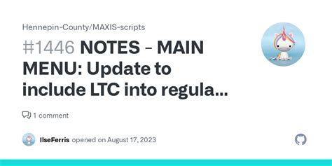 Notes Main Menu Update To Include Ltc Into Regular Alpha Structure · Issue 1446 · Hennepin