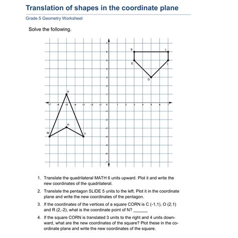 Exploring Coordinate Geometry Worksheets For Quadrants Transformations Made By Teachers
