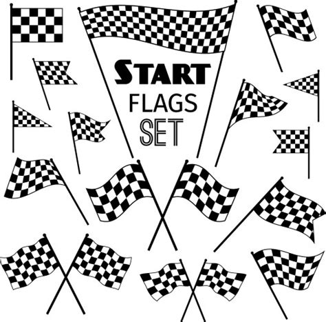 Checkered Flag Vector Images Over