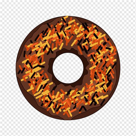 도넛 설탕 프로스팅 And 아이싱 초콜릿 도넛 주황색 유약 사탕 Png Pngwing