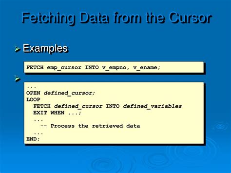 Ppt Writing Explicit Cursors Powerpoint Presentation Free Download