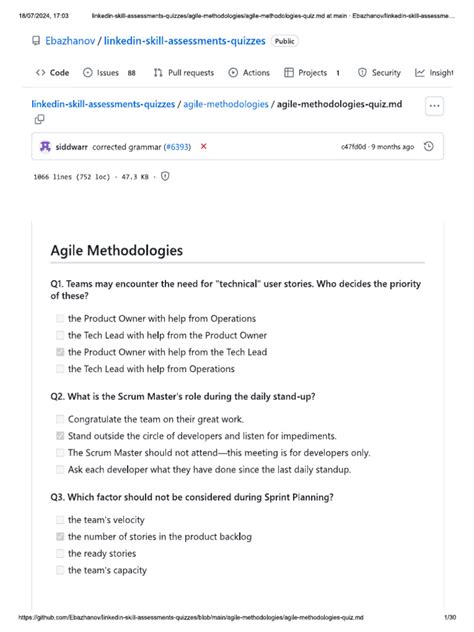 Agile Quiz Answers Pdf