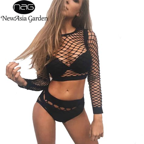 Sexy Black Hollow Out Fishnet Topandknickers Set Mesh Women Bodysuit 2
