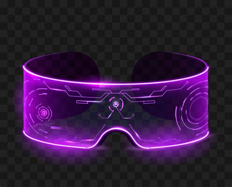 Techno Glasses Isolated Purple Cyberpunk Digital Futuristic Devices
