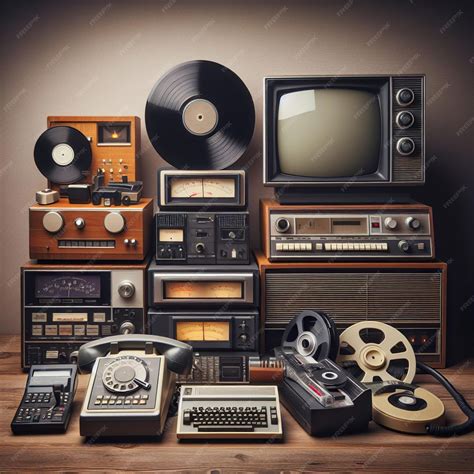 Premium Photo A Collection Of Vintage Electronic Objects From The 1970s